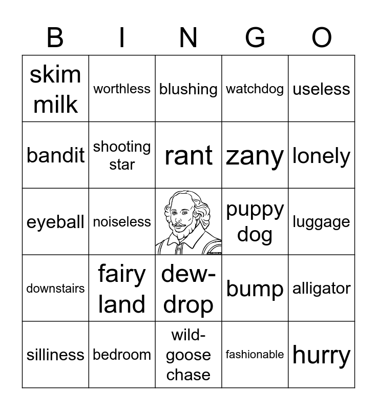 Shakespeare Bingo Card