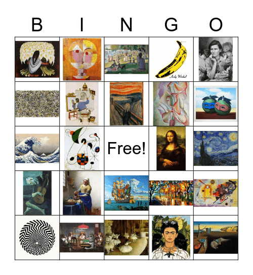 Art Bingo Card