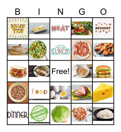Food Vocabulary 1 Bingo Card