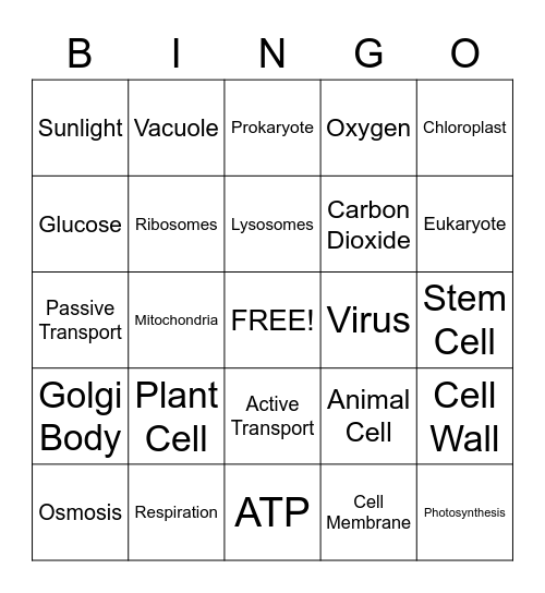 Life Science! Bingo Card