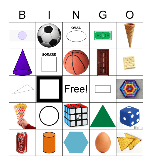 2D and 3D Shapes Bingo Card