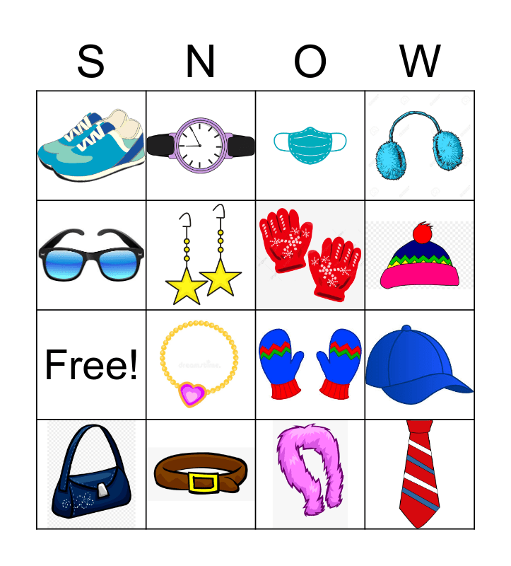 Snowman Bingo Card