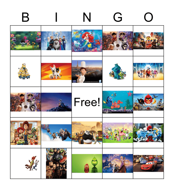 Cartoon Bingo Bingo Card
