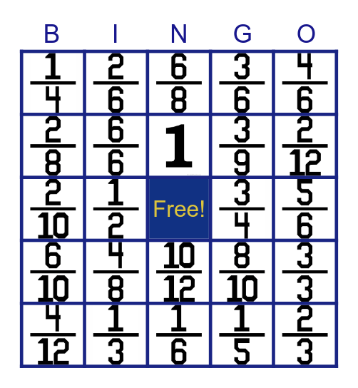 Equivalent Fraction Bingo Card