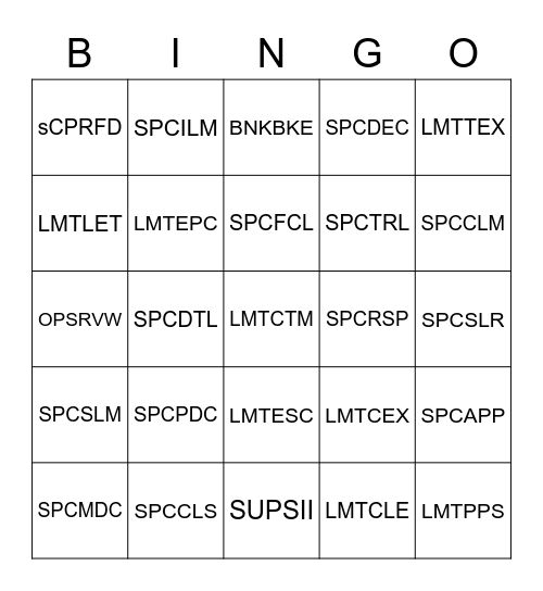 Task Bingo - SPOC Edition Bingo Card