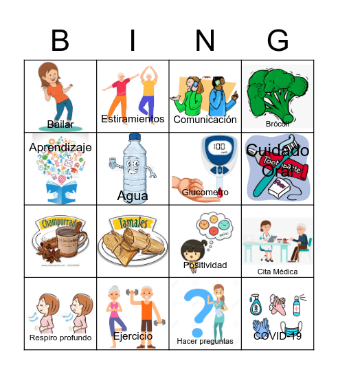 Lotería de Salud Bingo Card