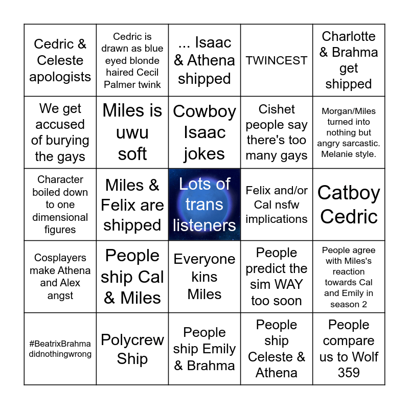 Micro-Cosmos Bingo Card