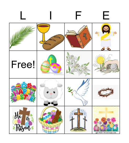 Catholic Easter Bingo Card