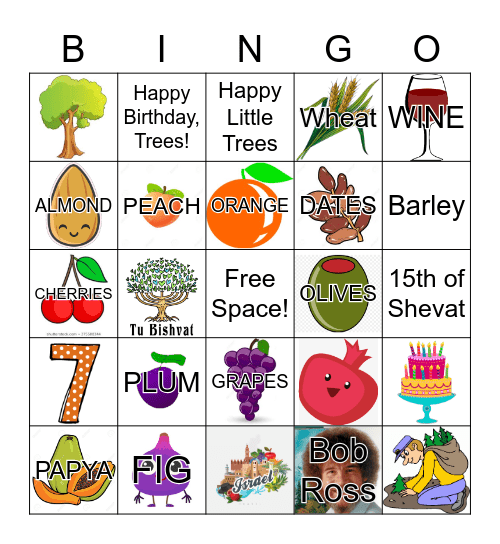 Tu Bishvat Bingo Card