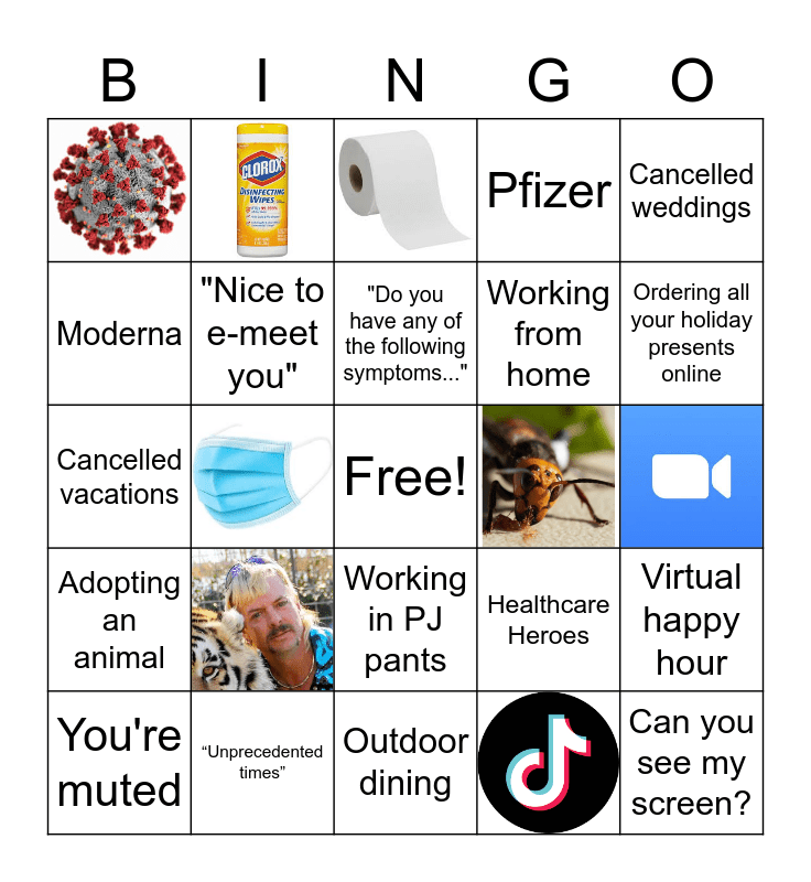 Pandemic Bingo Card