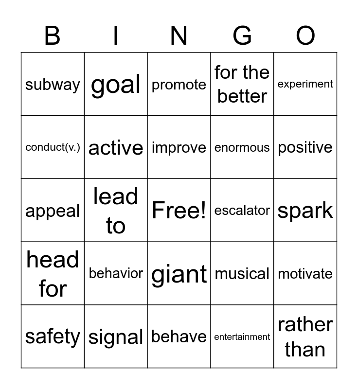 B3 L6 Bingo Card