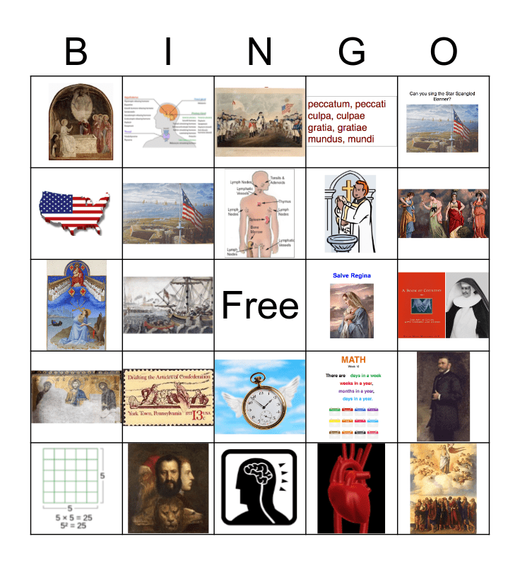 Aquinas Learning Cycle 3 - Week 14 Review Bingo Card