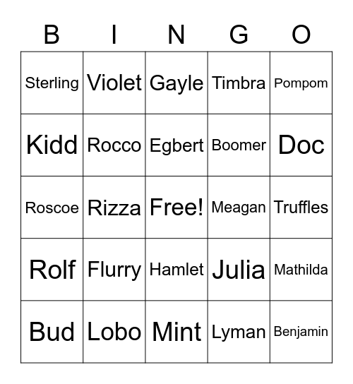 Ringo Bingo Card