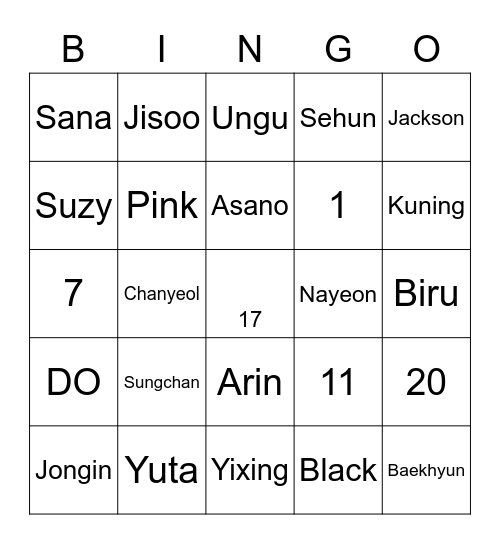Lisa Bingo Card