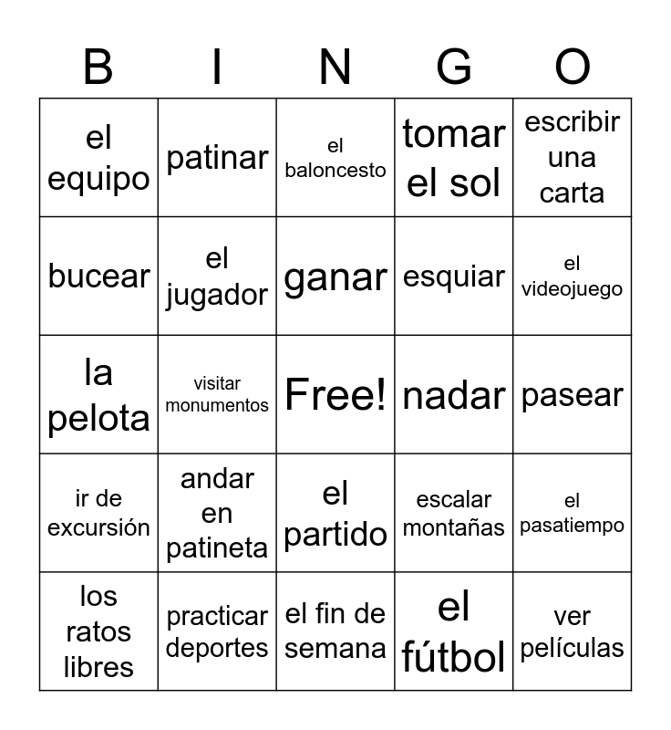 Descubre 1 Ch.4 Week 1,2,3 Bingo Card