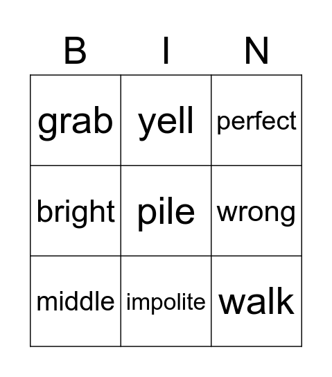 The True Story of the Three Little Pigs Bingo Card