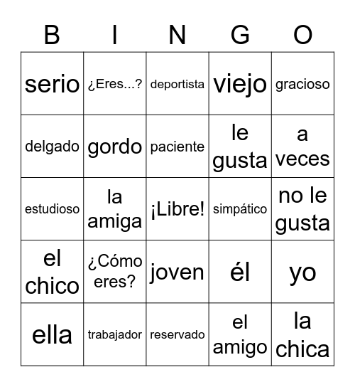 Capítulo 1B Bingo Card