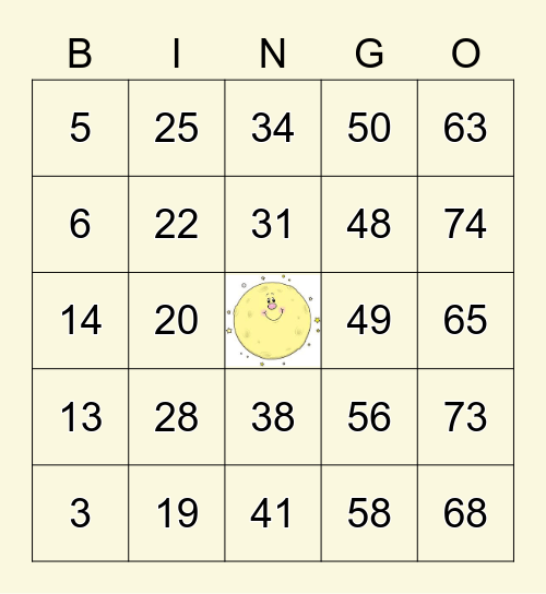 Full Moon Bingo Card