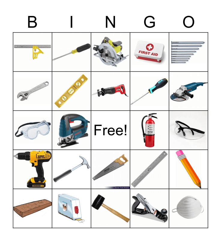Tool ID Bingo Card