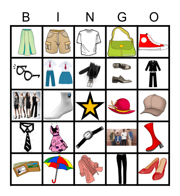 La Ropa Bingo Card