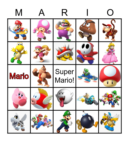 Nintendo Bingo Card