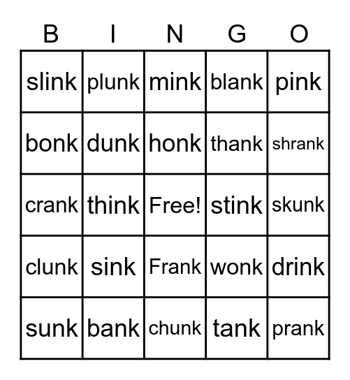 Glued Sounds Bingo Card