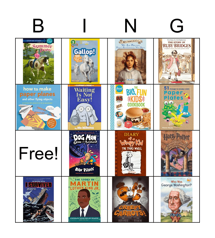 Genre Third Grade Bingo Card