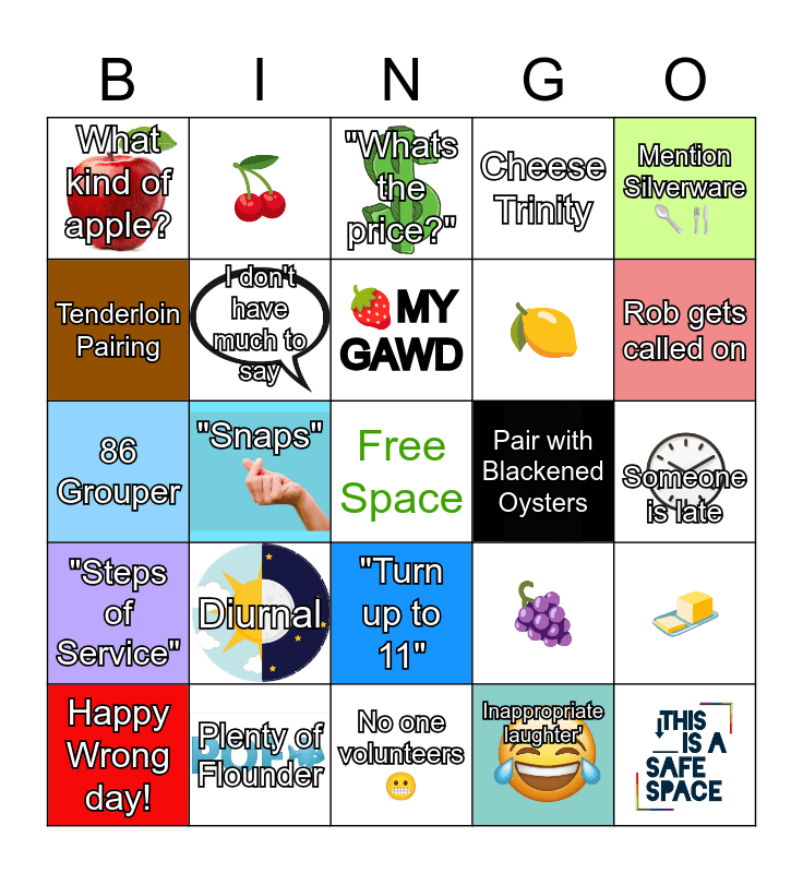 PH Lineup Bingo Card