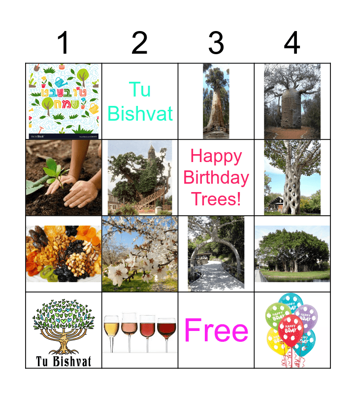 Tu Bishvat Bingo Card