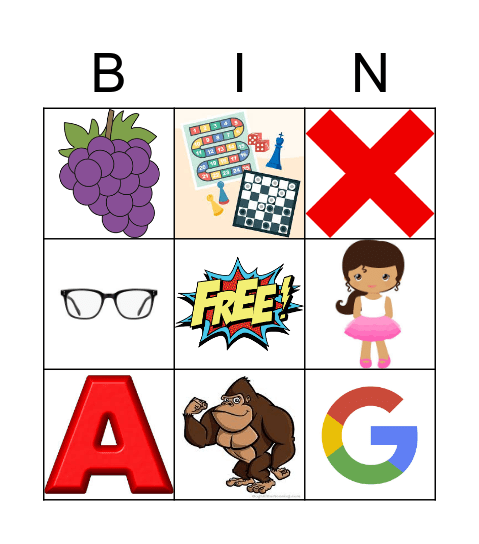 Letter Gg Bingo Card