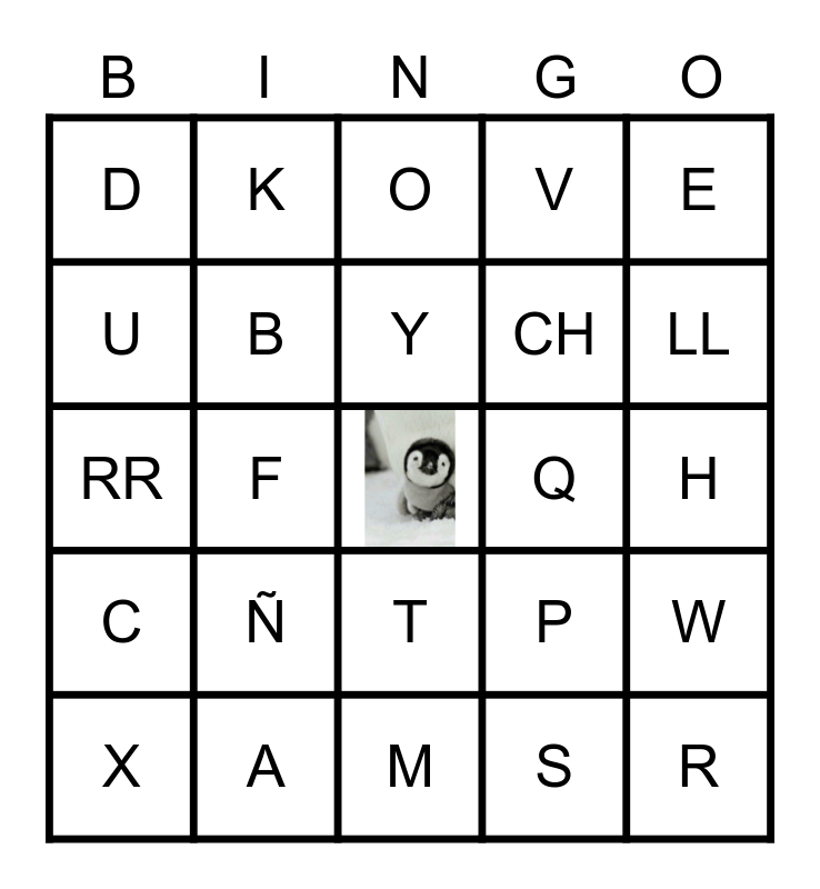 El Abecedario Bingo Card