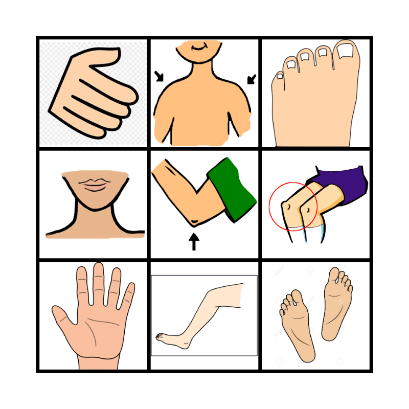 My Body Bingo Card