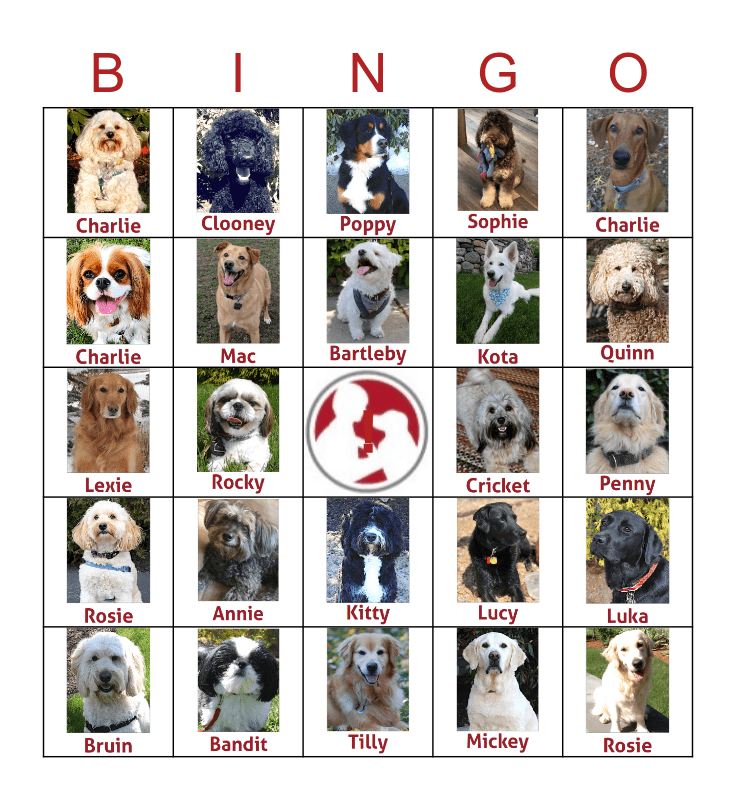 Caring Canines Therapy Dogs Bingo Card