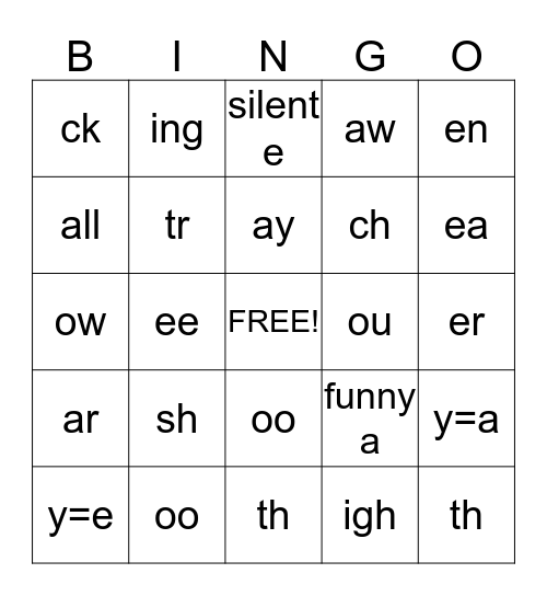Pattern Bingo Card