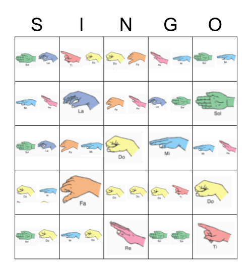 Solfege Bingo Card