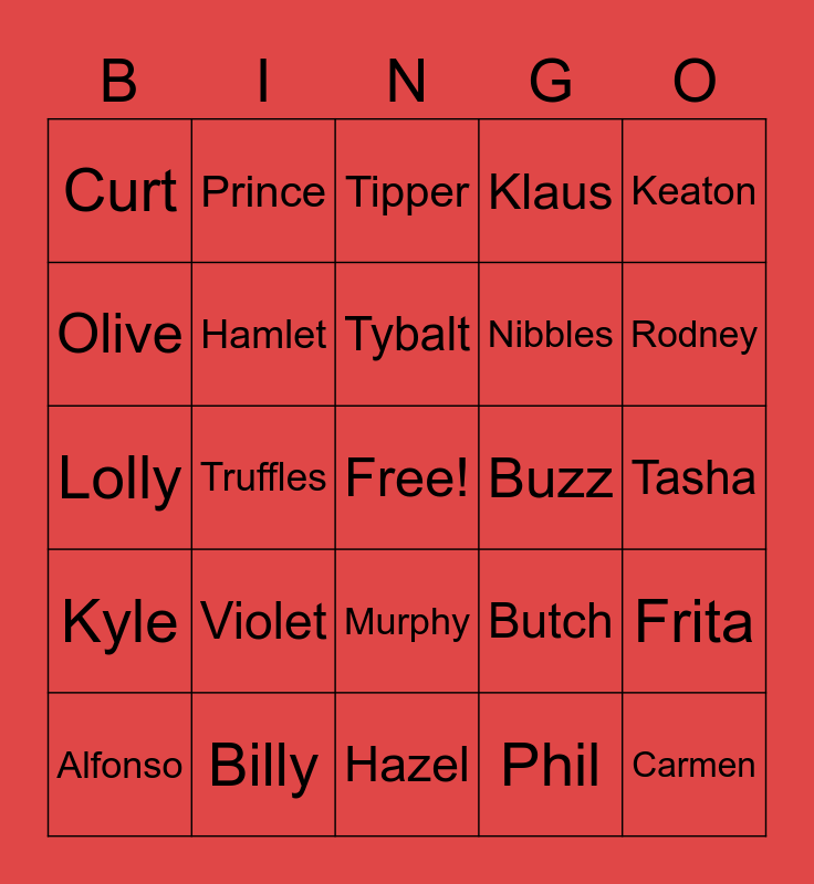 Cap'n Axe Dreamy Bingo Card