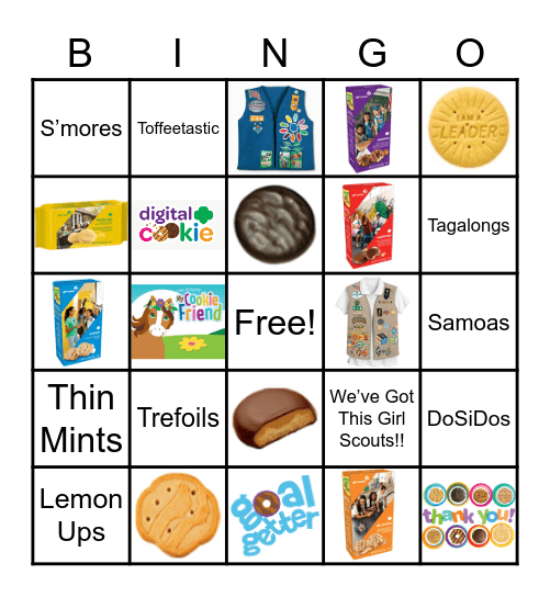 Girl Scout Cookie Bingo Card