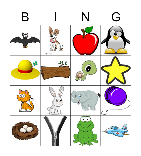 Beginning Sounds Bingo Card