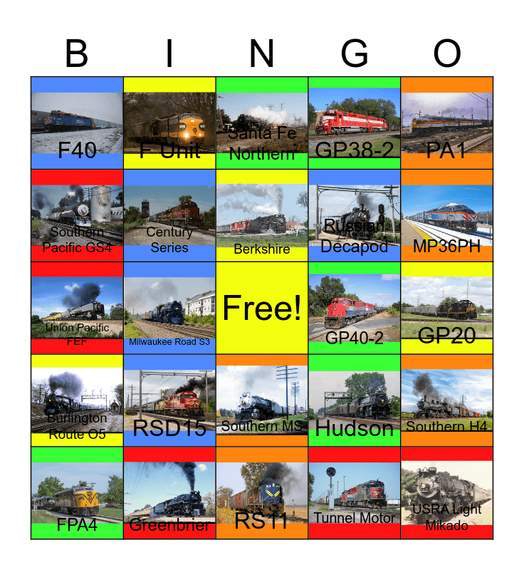 Railway Lines around Illinois Bingo Card