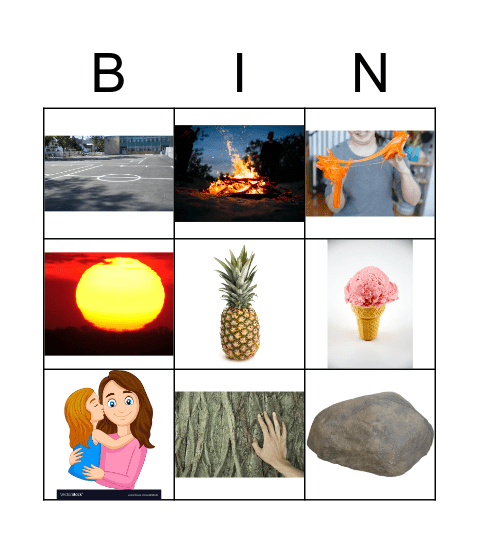 5 Senses - Touch Bingo Card
