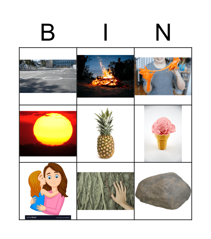 5 Senses - Touch Bingo Card