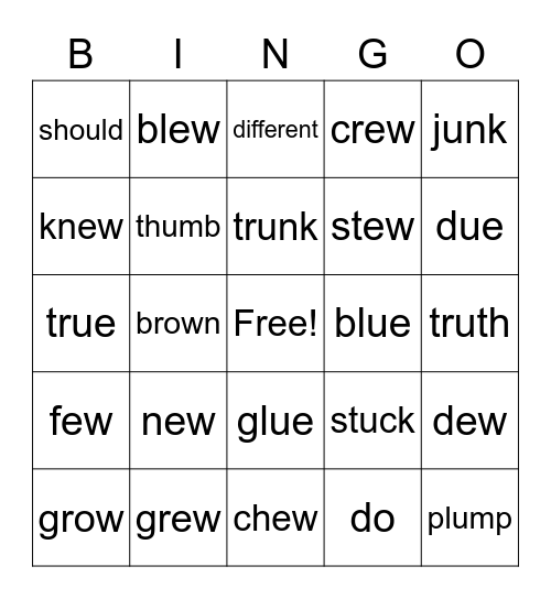 Spelling Word Bingo- 1/25 Bingo Card