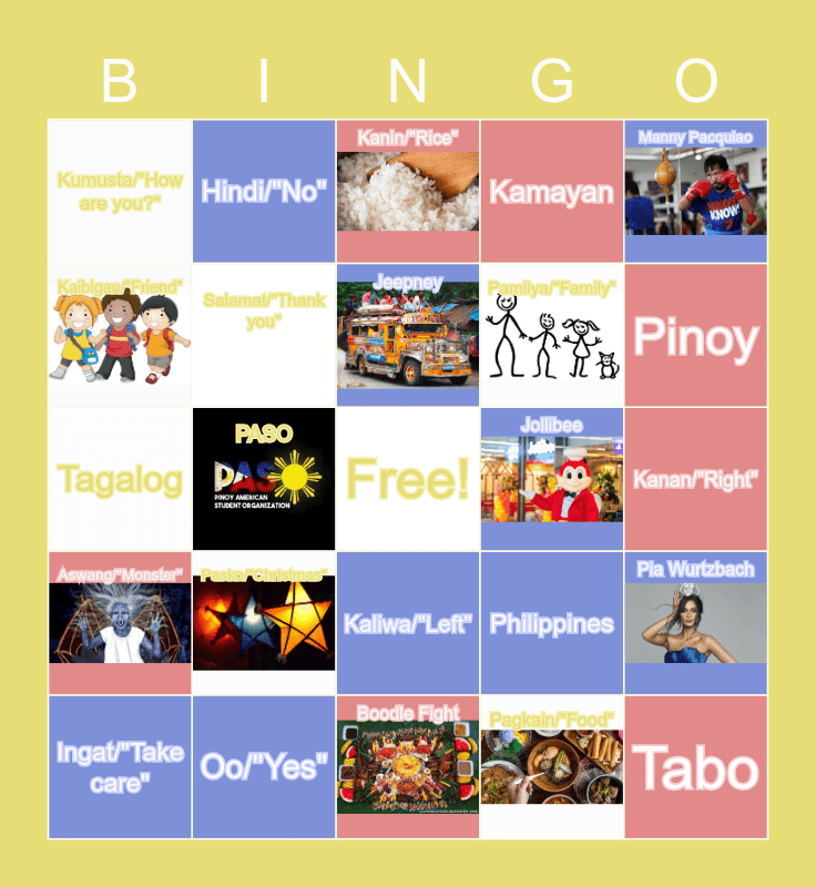 PASO Bingo Card