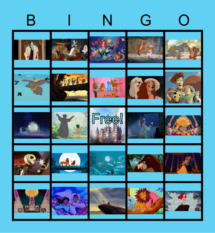 Disney Songs! Bingo Card