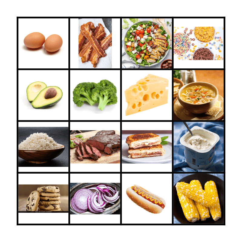 La Comida Bingo Card