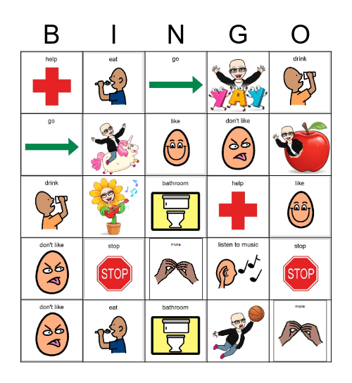 Core Vocabulary List 1 Bingo Card