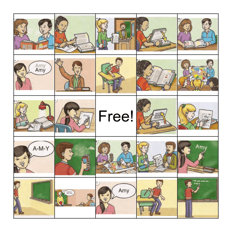 Classroom Actions BINGO Card
