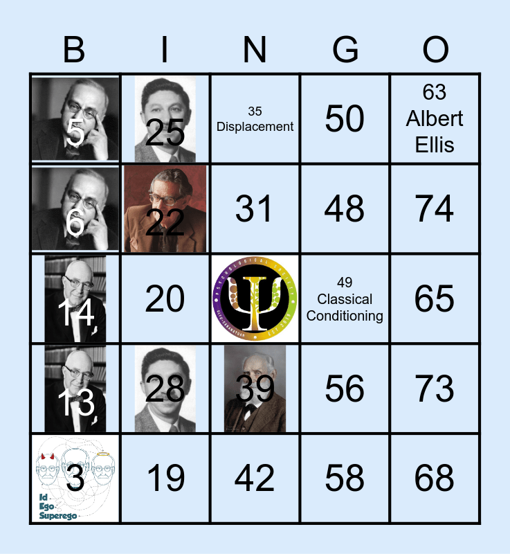 PSYCH BINGO Card