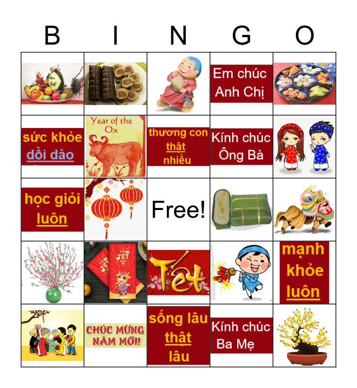 CULTURE - Tet Nguyen Dan Bingo Card