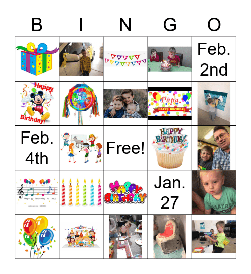 BIRTHDAYS! Bingo Card